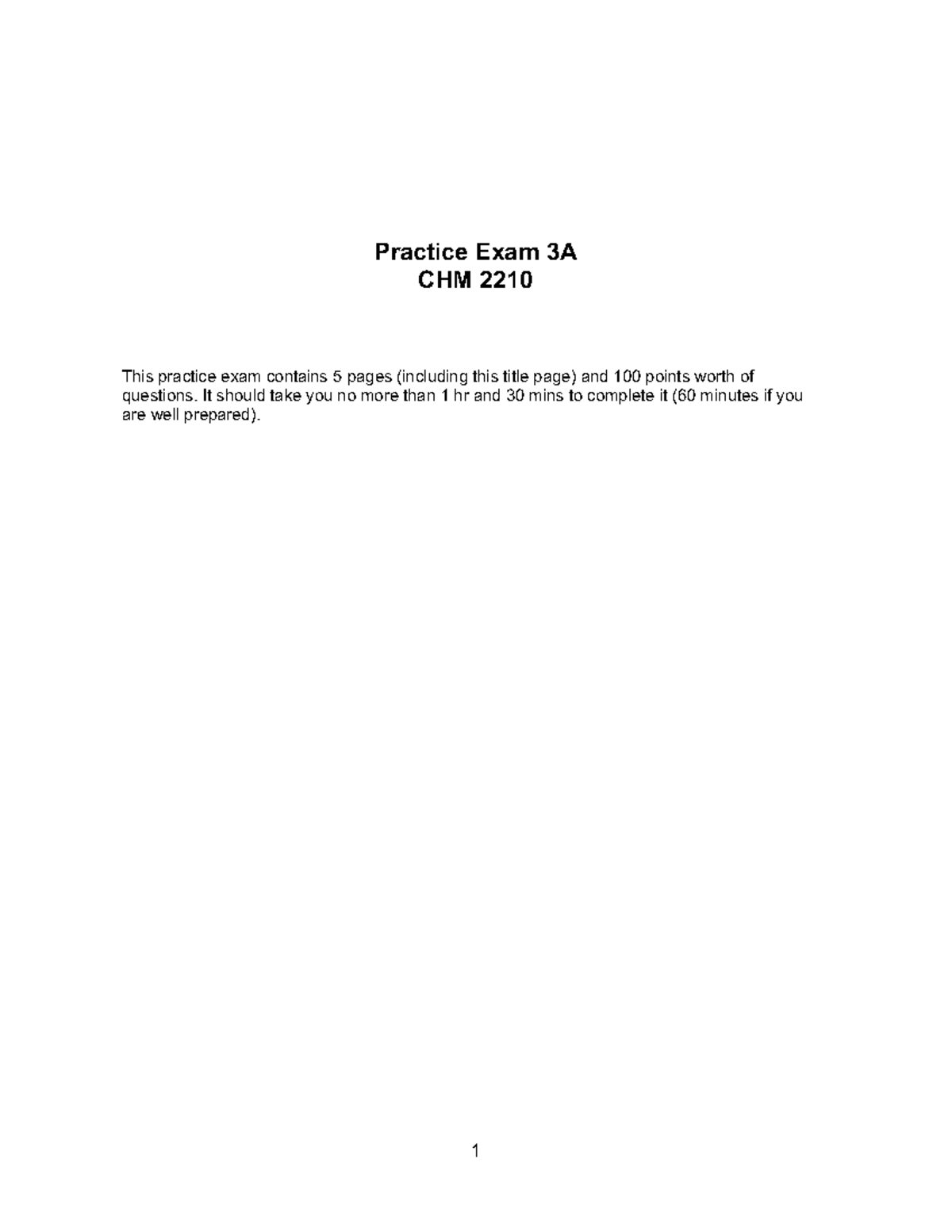 Practice Exam 3A_KEY - Practice Exam 3A CHM 2210 This practice exam ...