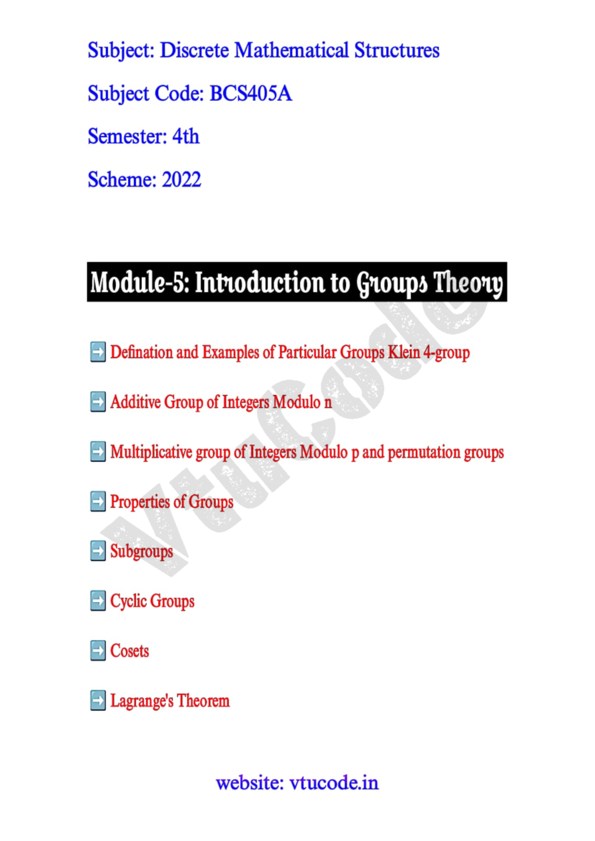 @vtucode - Notes - Subject: Discrete Mathematical Structures Subject ...