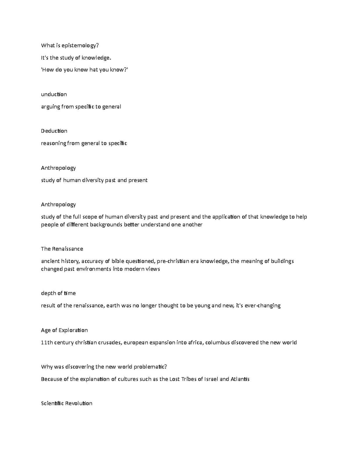 Archaeology lecture notes 1 - What is epistemology? It's the study of ...