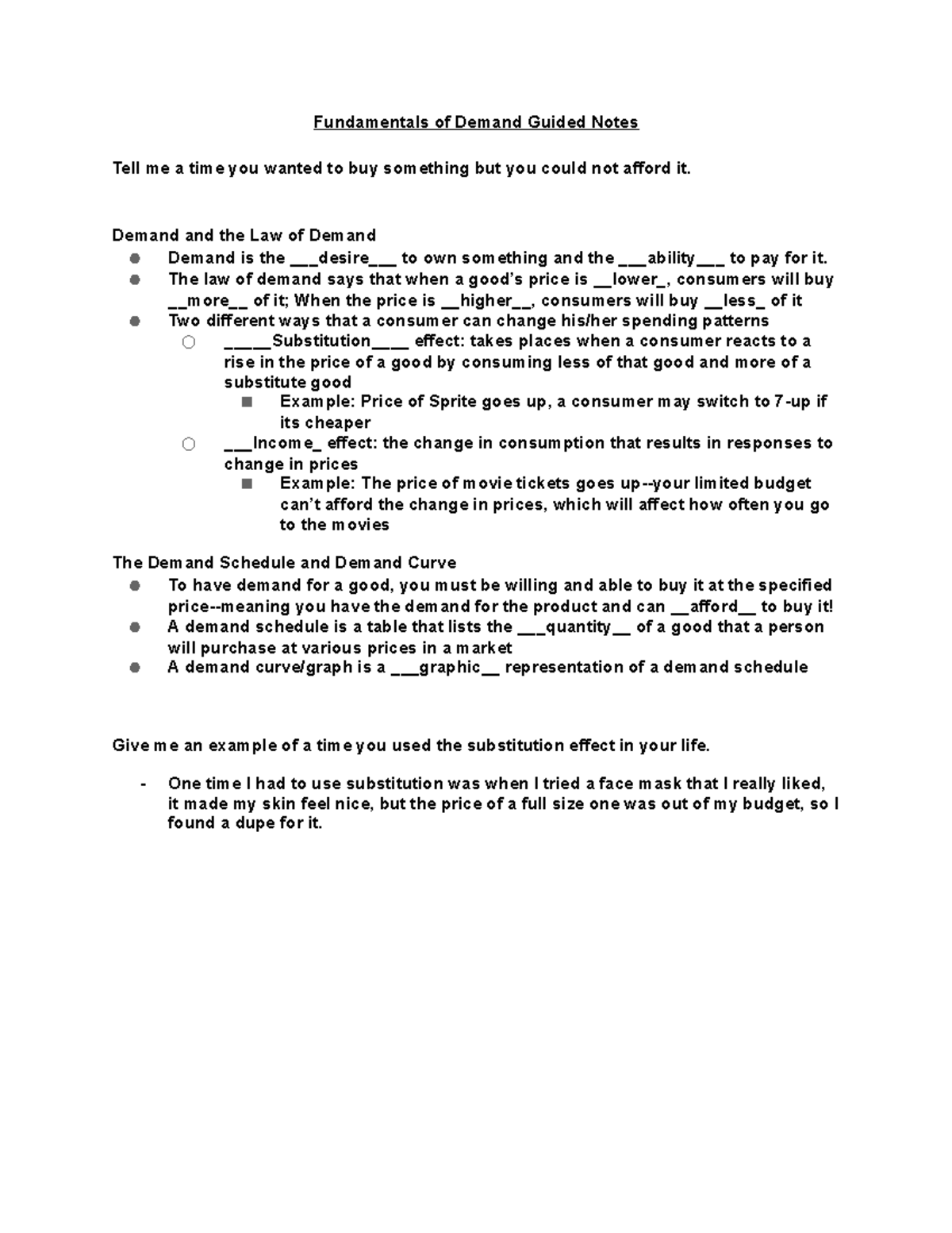 Fundamentals of Demand Guided Notes S - Fundamentals of Demand Guided ...
