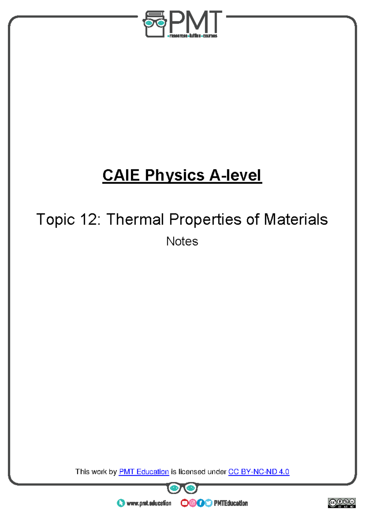 Notes - Topic 12 Thermal Properties of Materials - CAIE Physics A-level ...