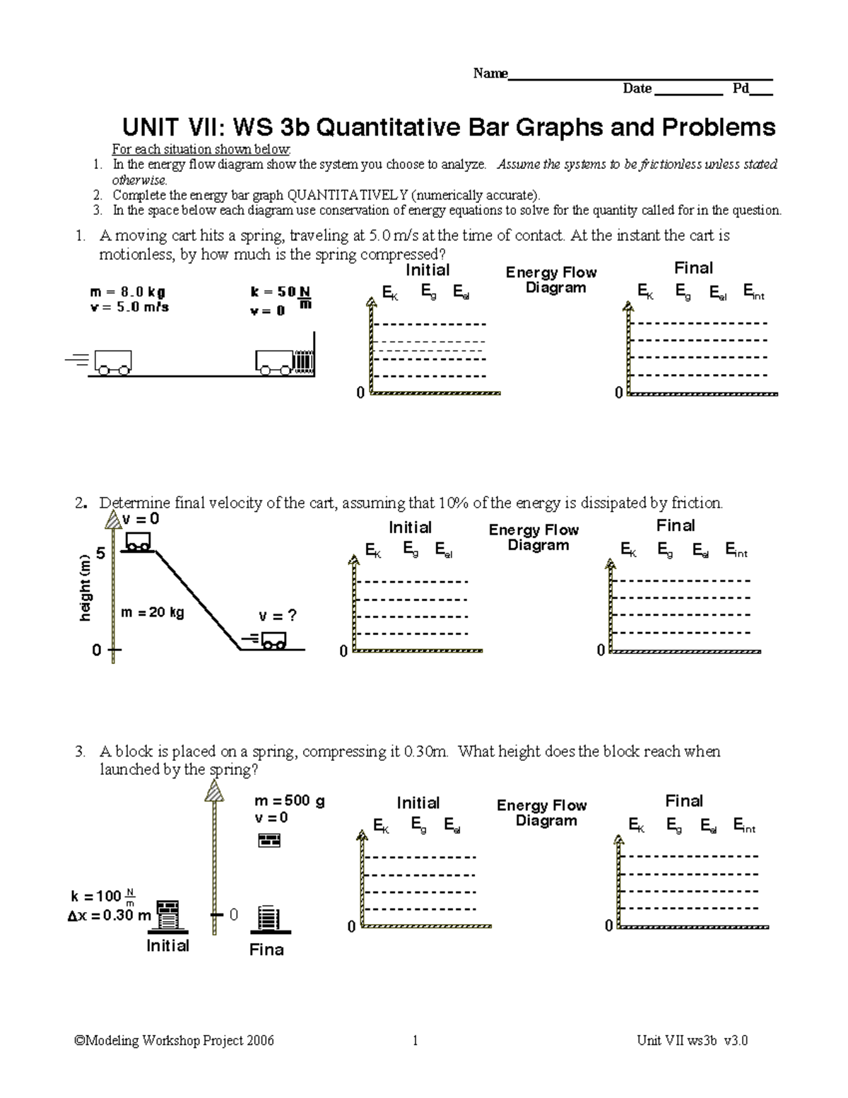 07 U7 ws3b - Physics worksheet - Name Date Pd UNIT VII: WS 3b Quantitative Bar Graphs and ...