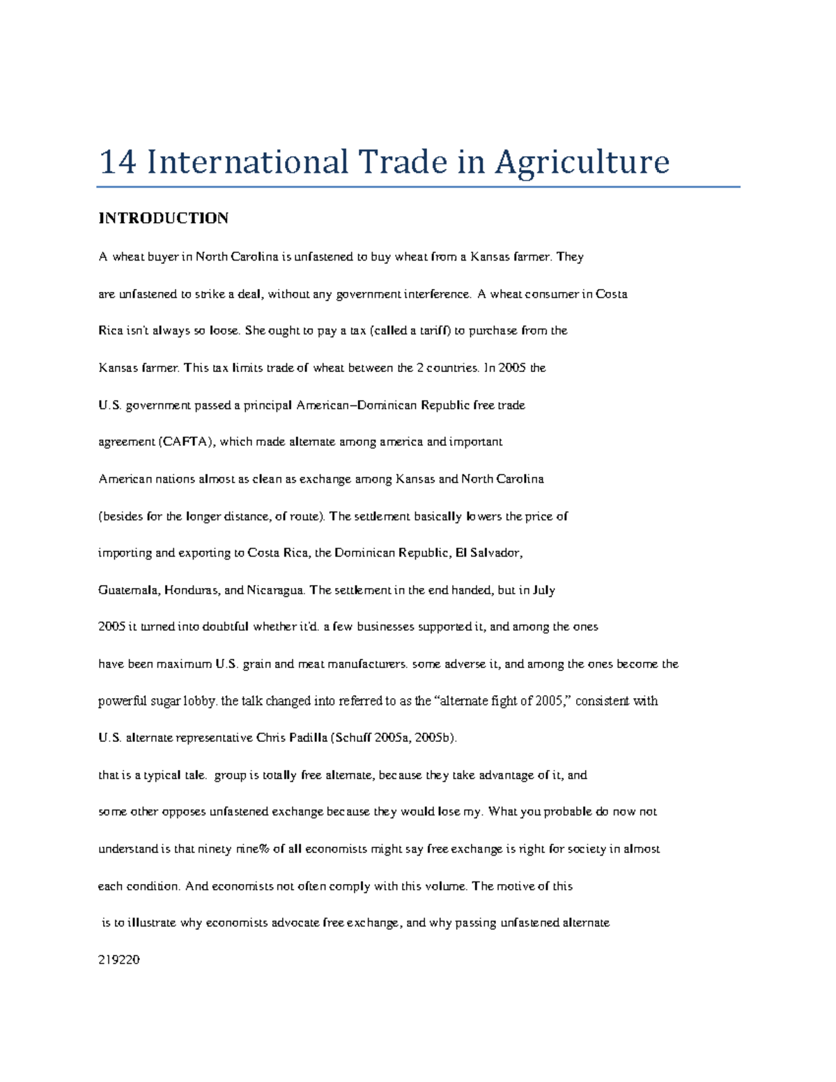 14 International Trade in Agriculture - 14 International Trade in ...