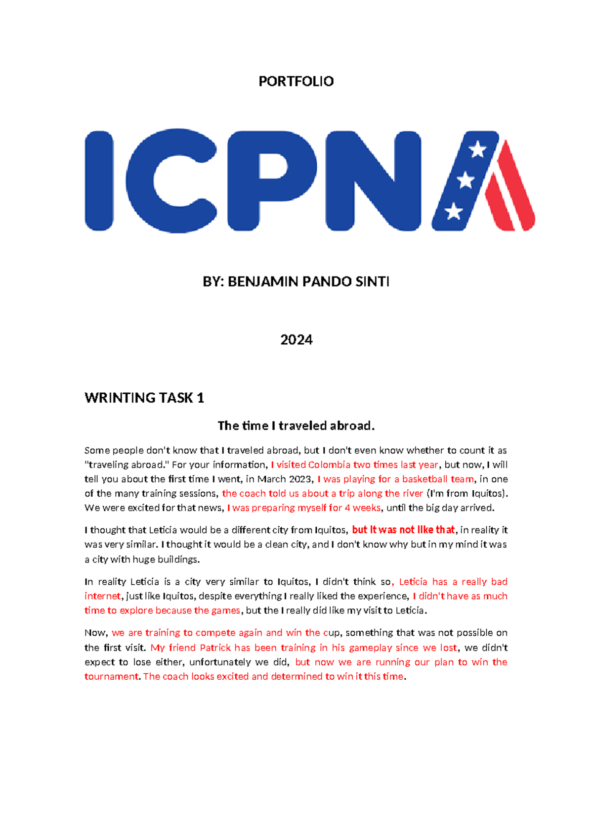 ejemplo portafolio - PORTFOLIO BY: BENJAMIN PANDO SINTI 2024 WRINTING ...