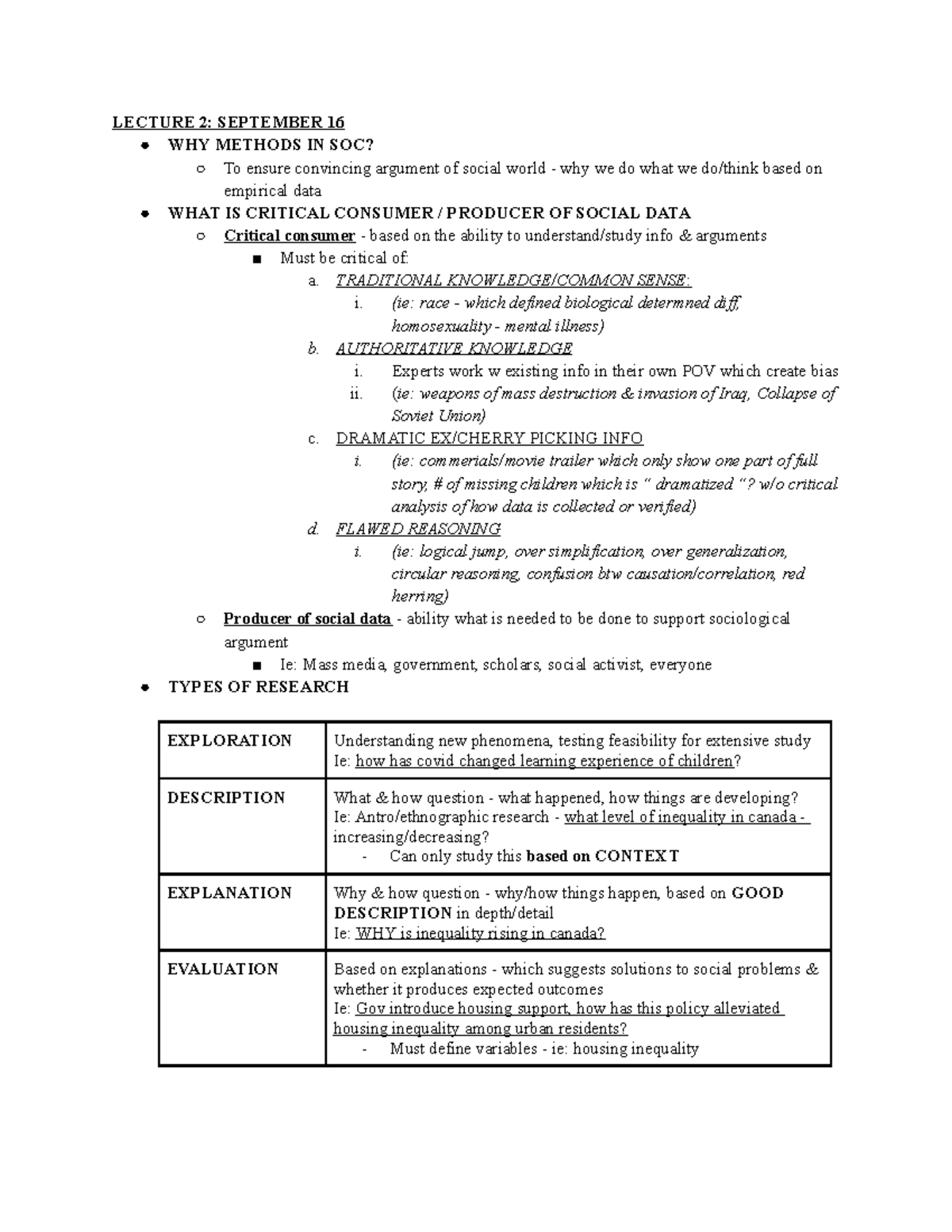 SOC204 Qual Methods - Professor Yoonkyung Lee, Fall 2021, Lecture Notes ...