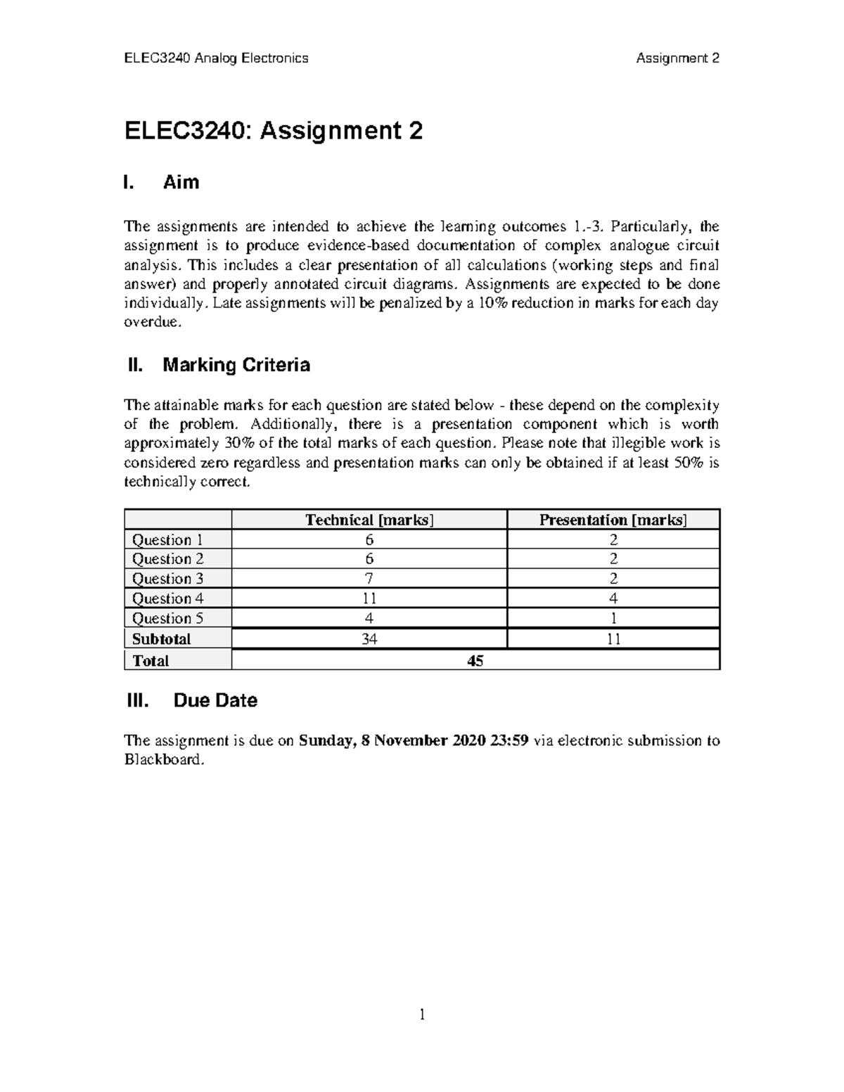 2020 ELEC3240 Assignment 2 - Notes - ELEC3240: Assignment 2 I. Aim The ...