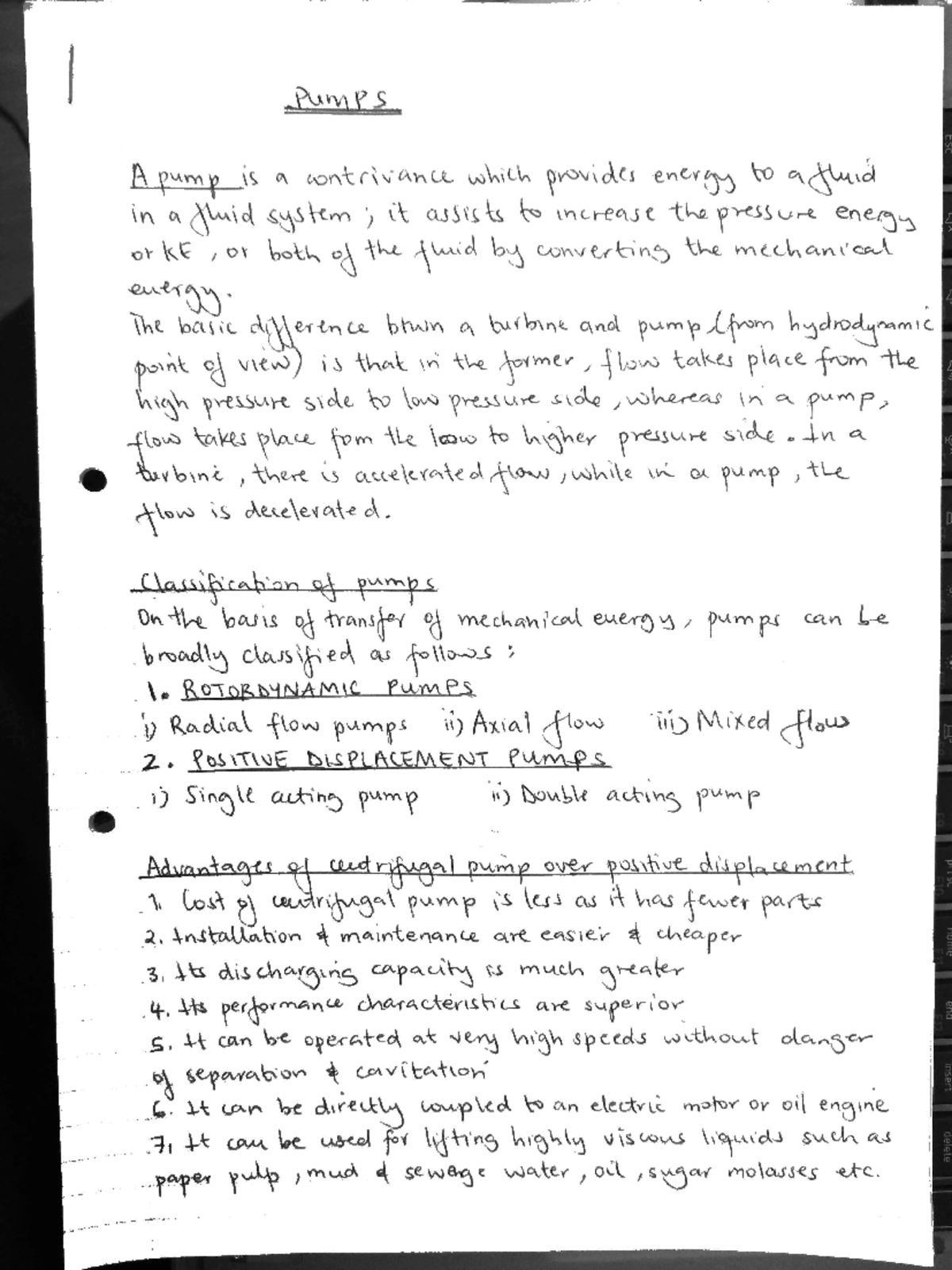 PUMP Notes - Fluid Mechanics 2 - FLUM102 - Studocu