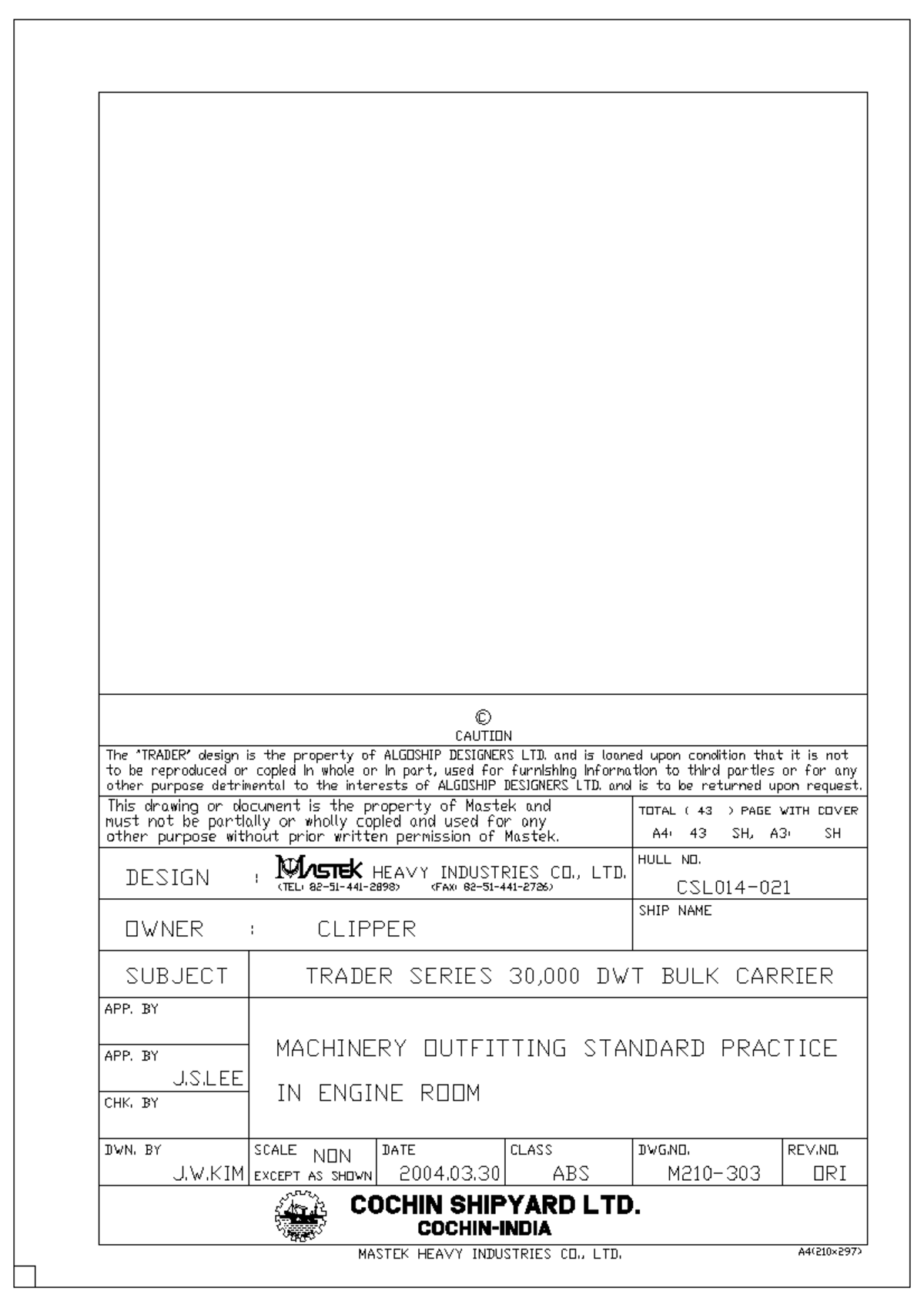 Cochin Shipyard Ltd Machinery Outfitting Standard - Formulación de ...