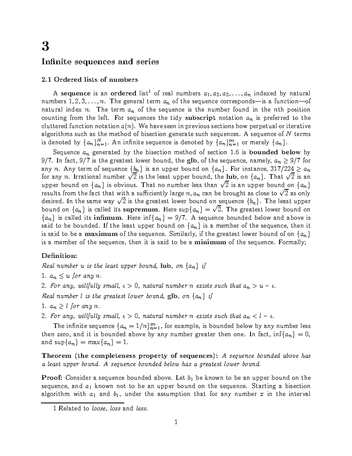 Chapter 3 - mathmath - 3 Infinite sequences and series 2 Ordered lists ...