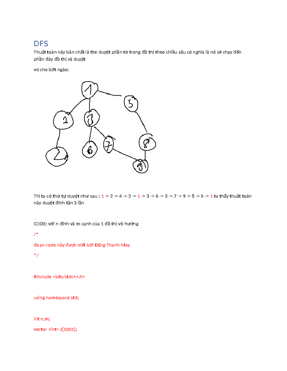 DFS (đồ thị) - DFS Thuật toán này bản chất là tìm duyệt phần tử trong đồ thị theo chiều sâu có ...