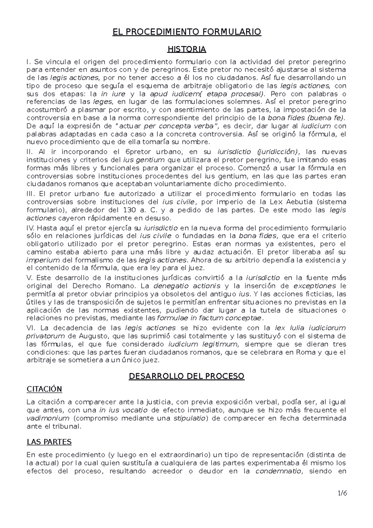 Derecho Romano - El Procedimiento Formulario - EL PROCEDIMIENTO ...