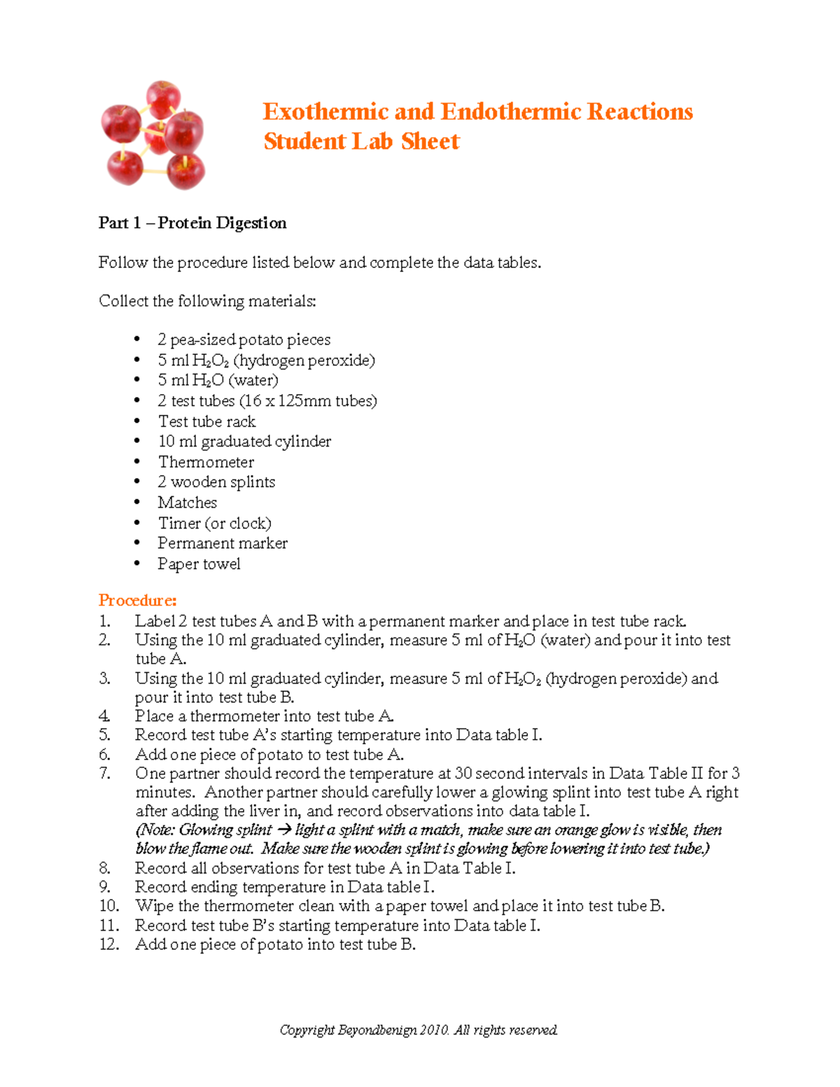 HChem-Exothermic Endothermic Reaction Green Lab - Exothermic and ...
