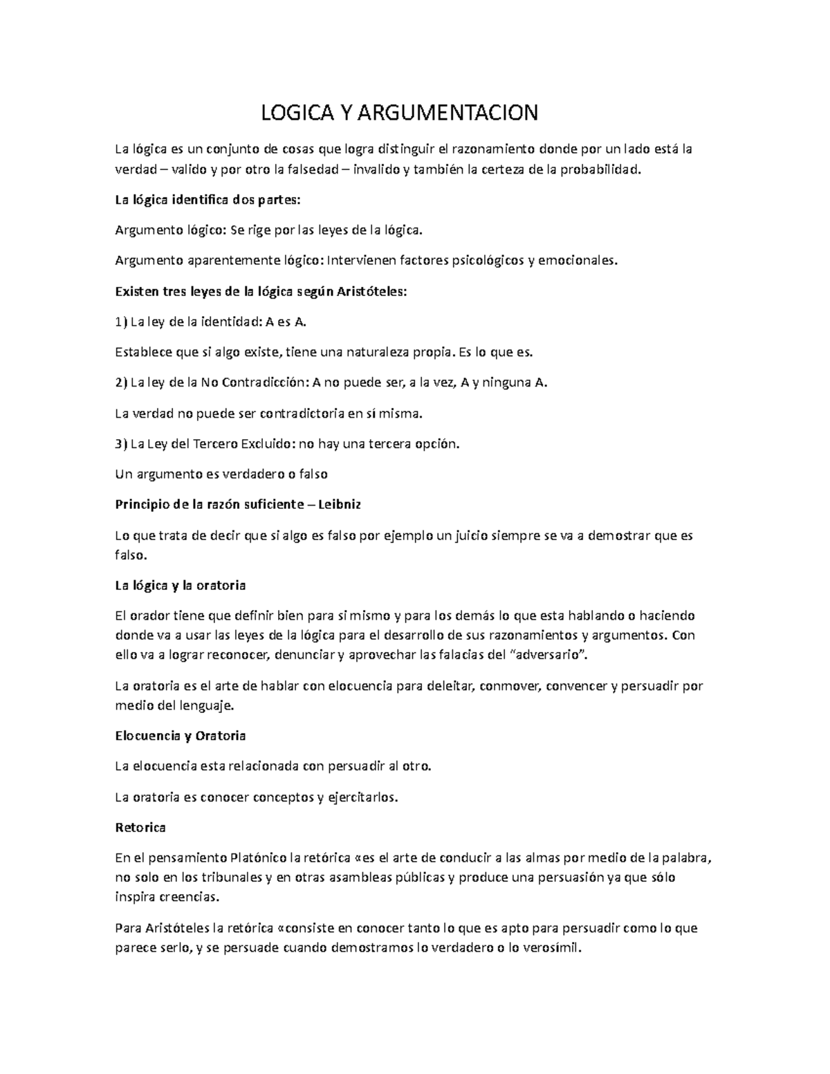 Logica Y Argumentacion - LOGICA Y ARGUMENTACION La lógica es un ...