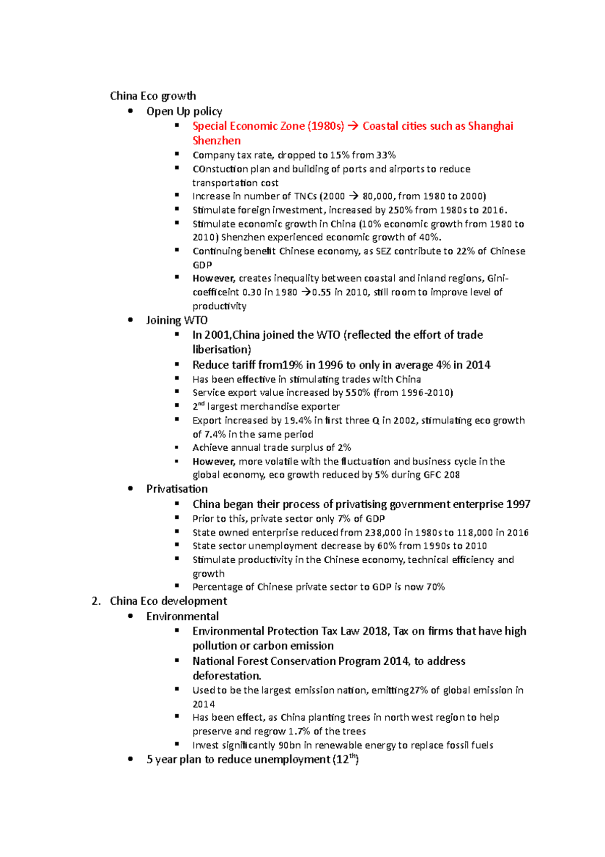 Trial HSC essay scaffolds - China Eco growth Open Up policy Special ...