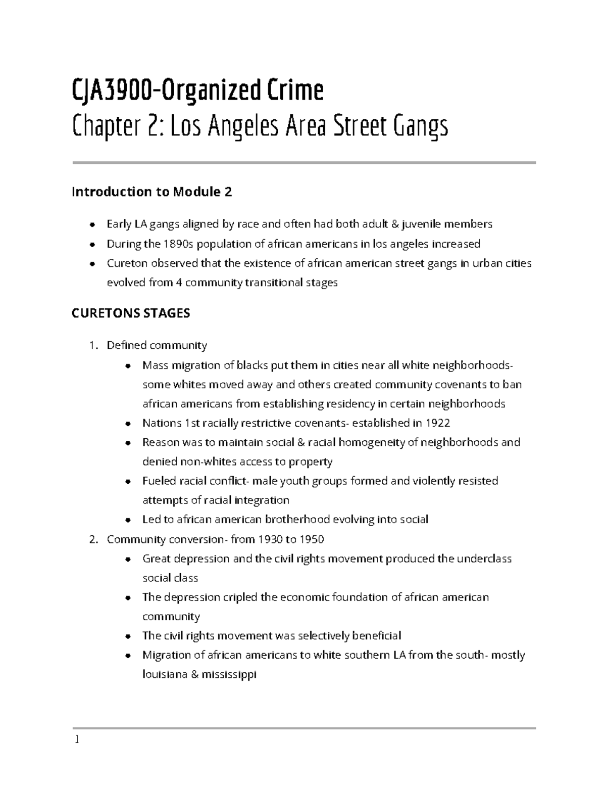 CJA3900 Module 2 - powerpoint presentation/lecture notes for professor ...