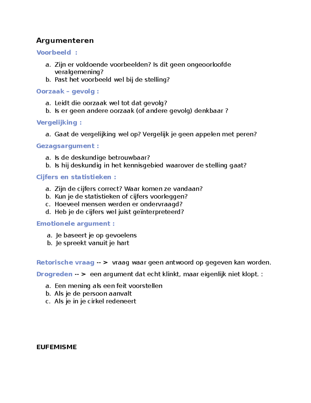 Examen dec ned 2018 - samenvatting nederlands - Argumenteren Voorbeeld ...