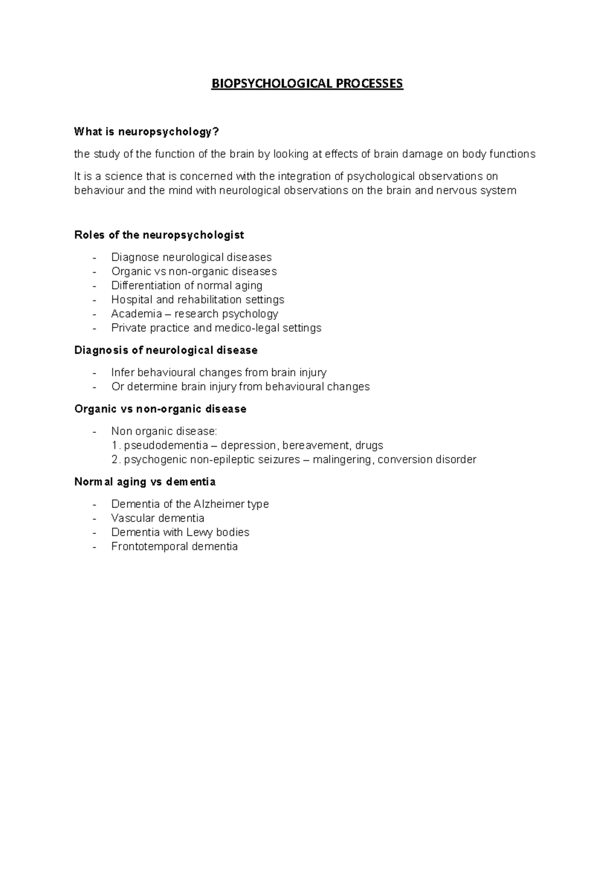 Biopsychological Processes - BIOPSYCHOLOGICAL PROCESSES What is ...