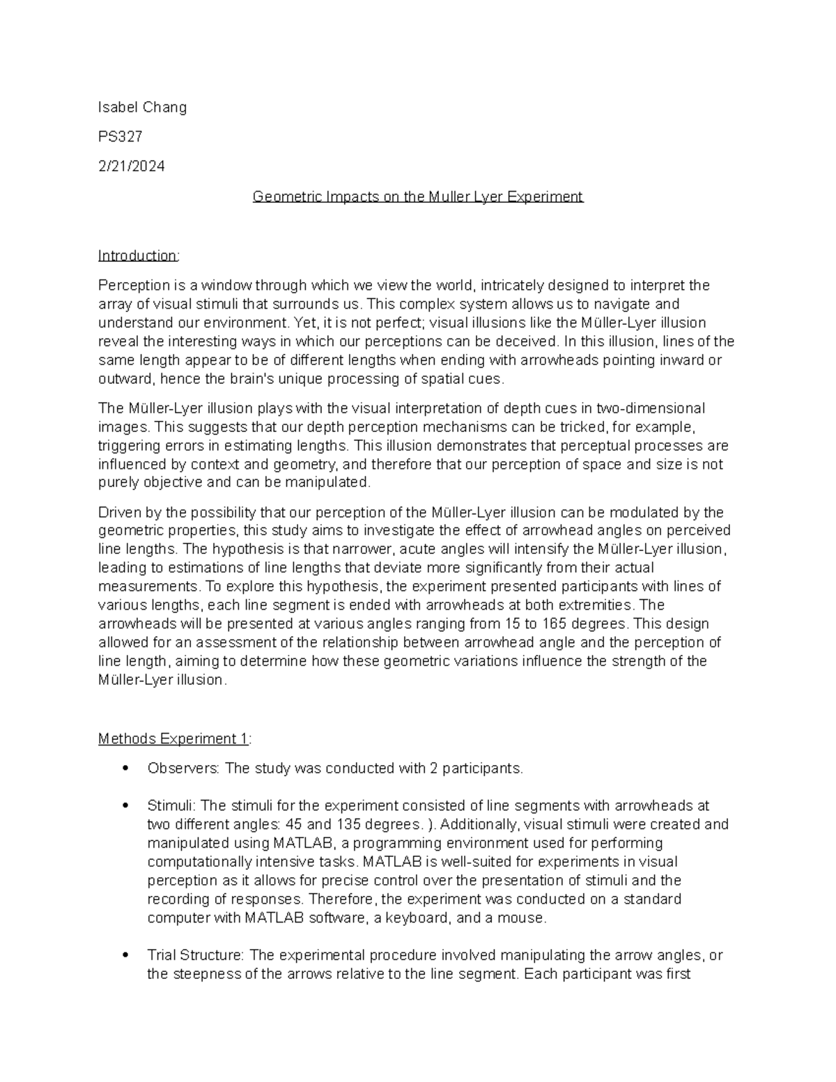 Lab 2 - Isabel Chang - Isabel Chang PS 2/21/ Geometric Impacts on the ...