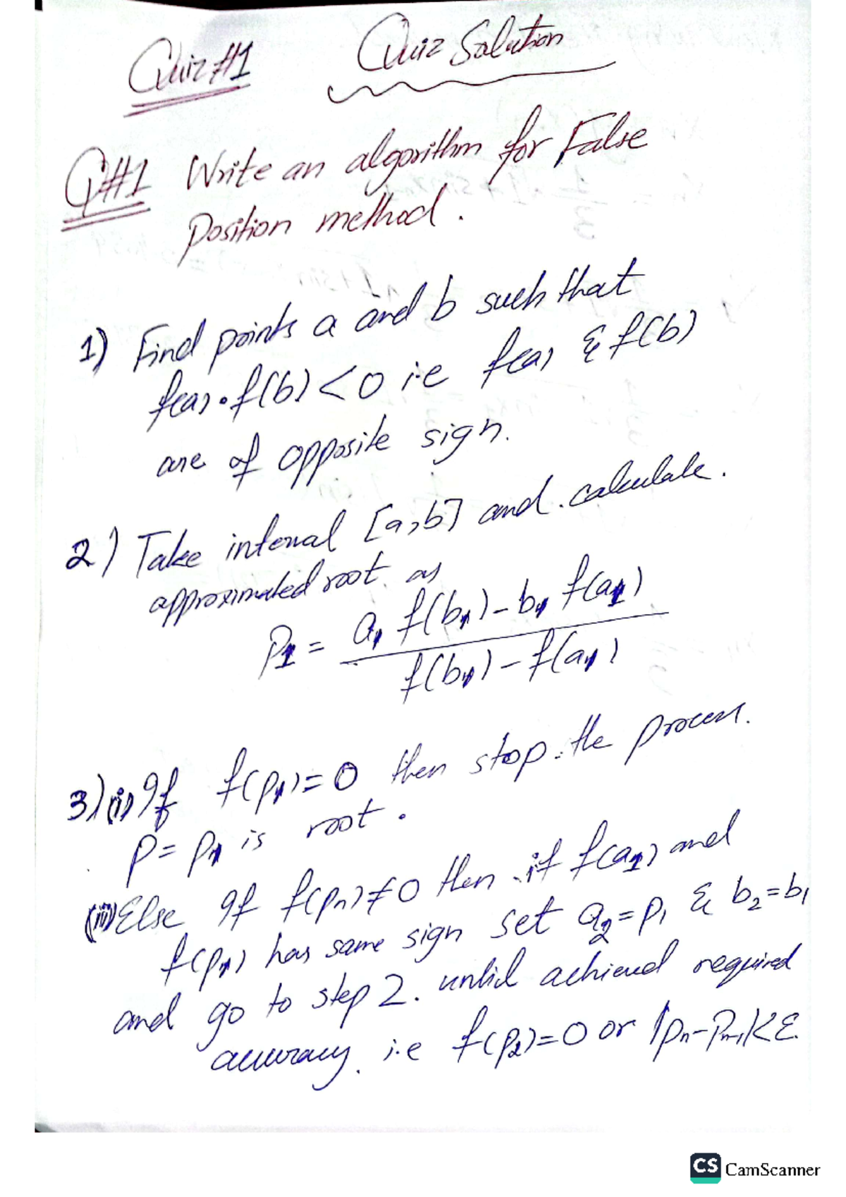 Quiz 1 BCS 4 - quiz - Numerical Computing - Studocu