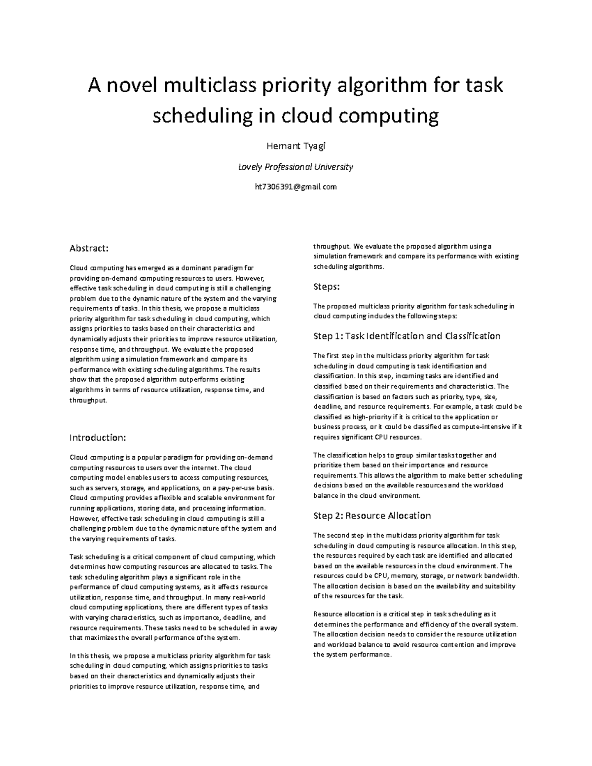 Thesis - A novel multiclass priority algorithm for task scheduling in cloud computing Hemant ...