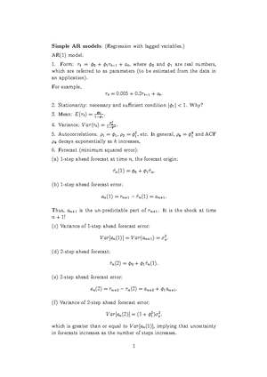 Lecture-2-s - Shiqing Ling - Chapter 2: Linear Time Series (TS) Models Financial TS: collection ...