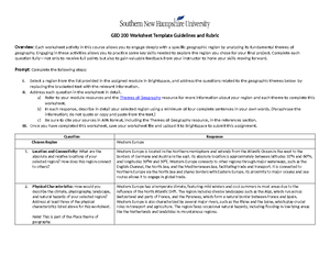 GEO 200 Milestone Two 5-2 - See the Final Project Guidelines and Rubric ...