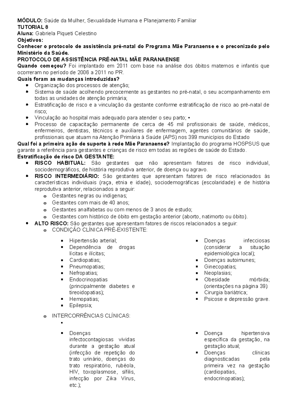 Protocolo de assitencia pré natal e DM gestacional - MÓDULO: Saúde da ...