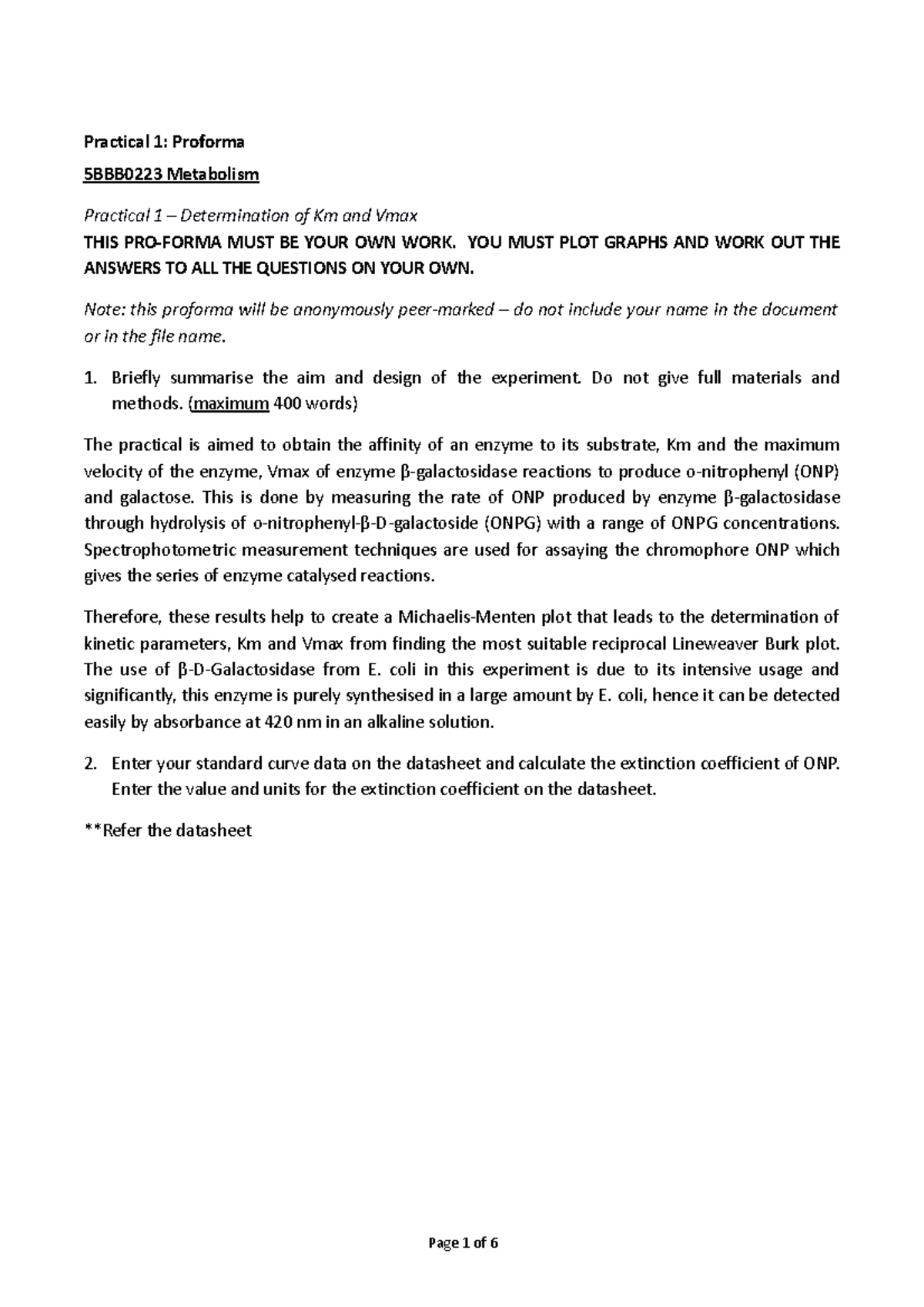 5BBB0223 Practical Report 1 Proforma 2023-4 (Atikah Arman) - Practical ...