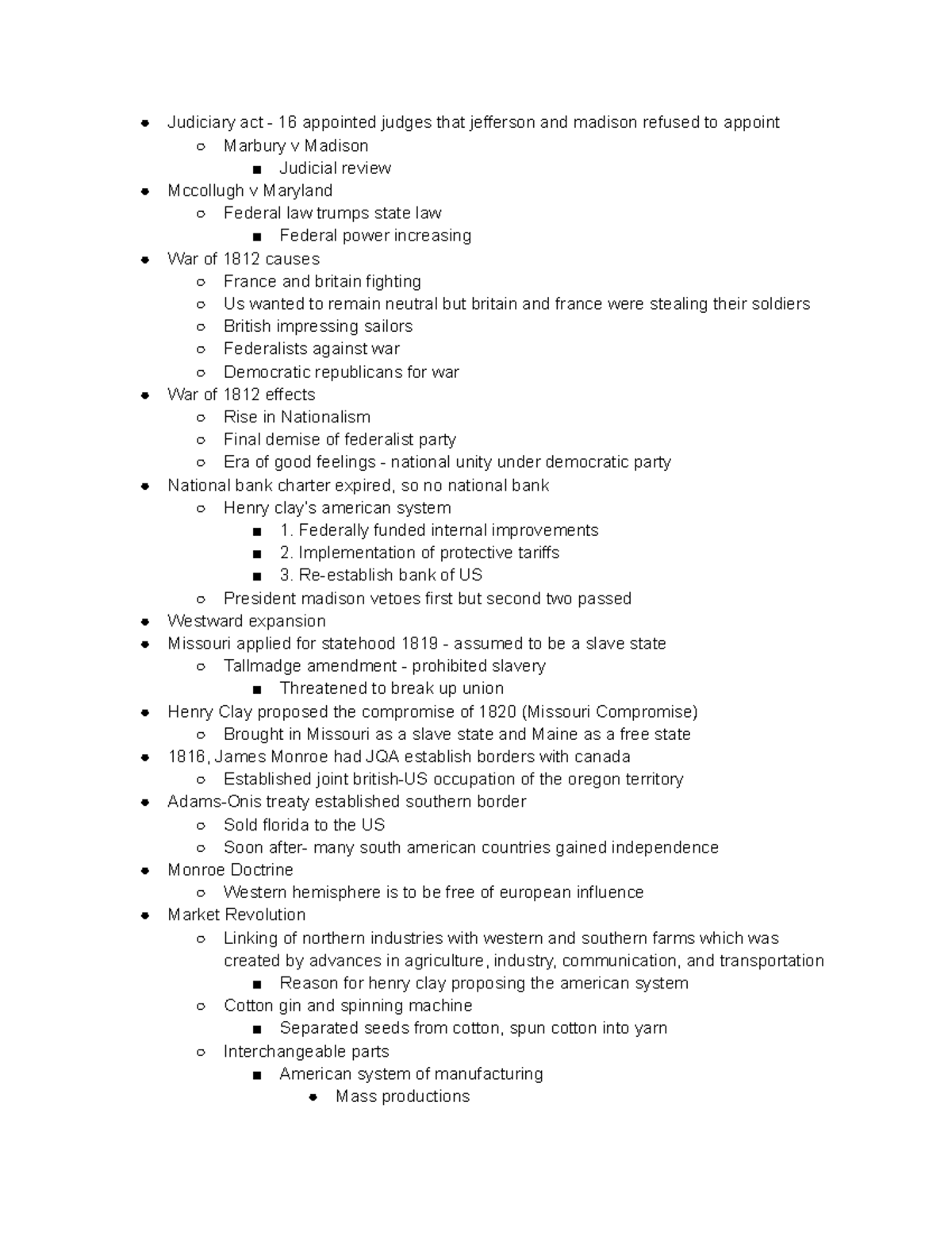 Heimler Review Notes - Judiciary act - 16 appointed judges that ...