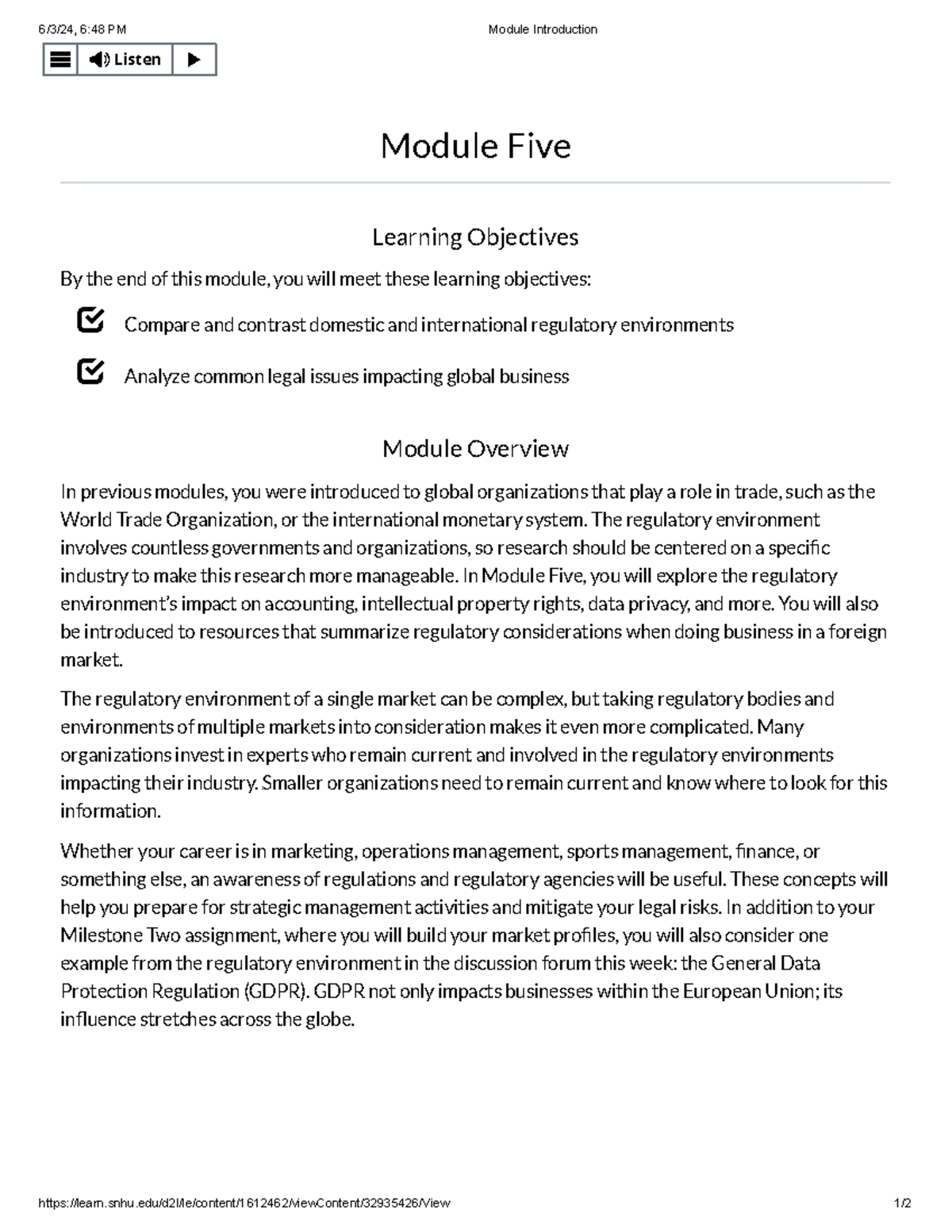 Module Five Introduction - INT-220-15264-M01 Global Dimensions in ...