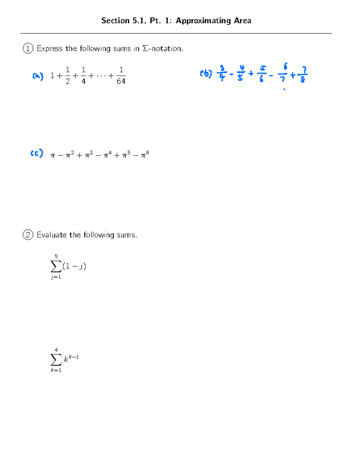 5 1 Part 1 5 1 Part 1 Section 5 Pt 1 Approximating Area 1