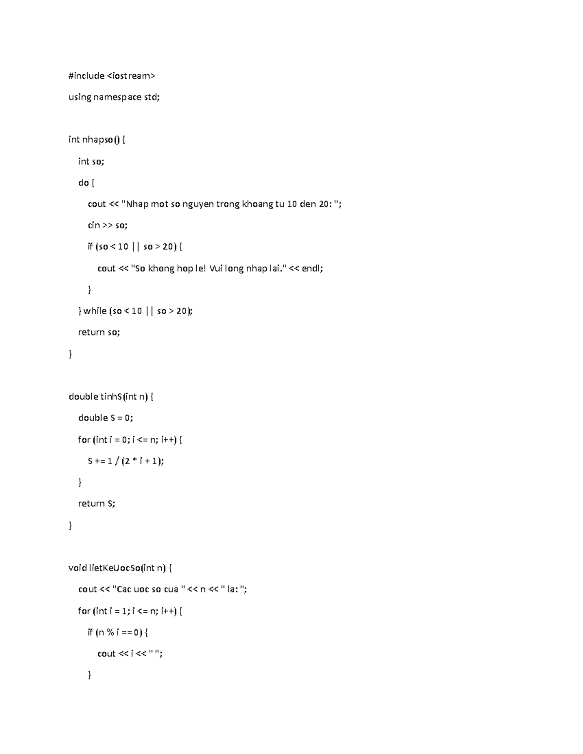 1871020668-Phan Minh Vu - #include using namespace std; int nhapso() { int so; do { - Studocu