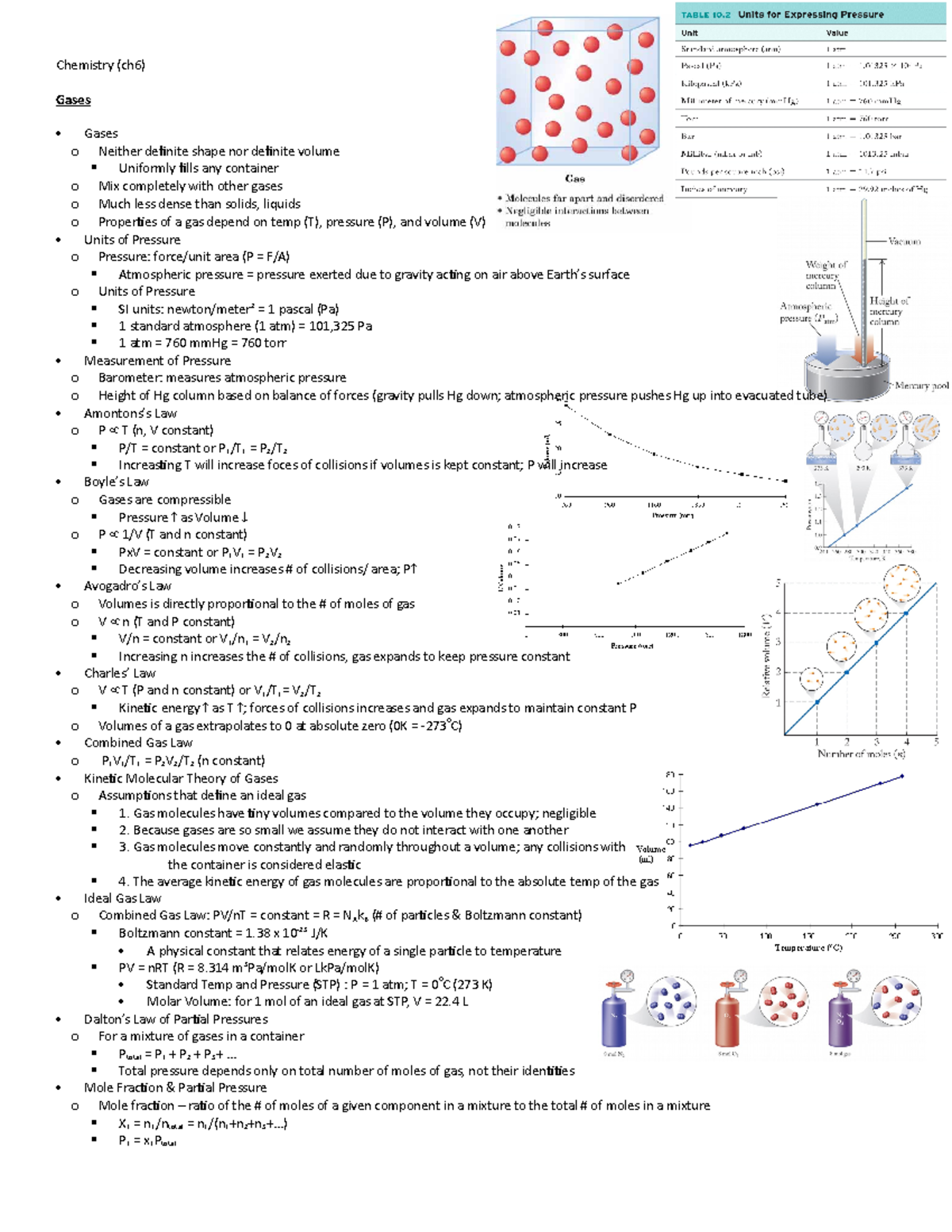 6. Gases - Jack Eichler (Spring 2018) - Chemistry (ch6) Gases o o o o o ...
