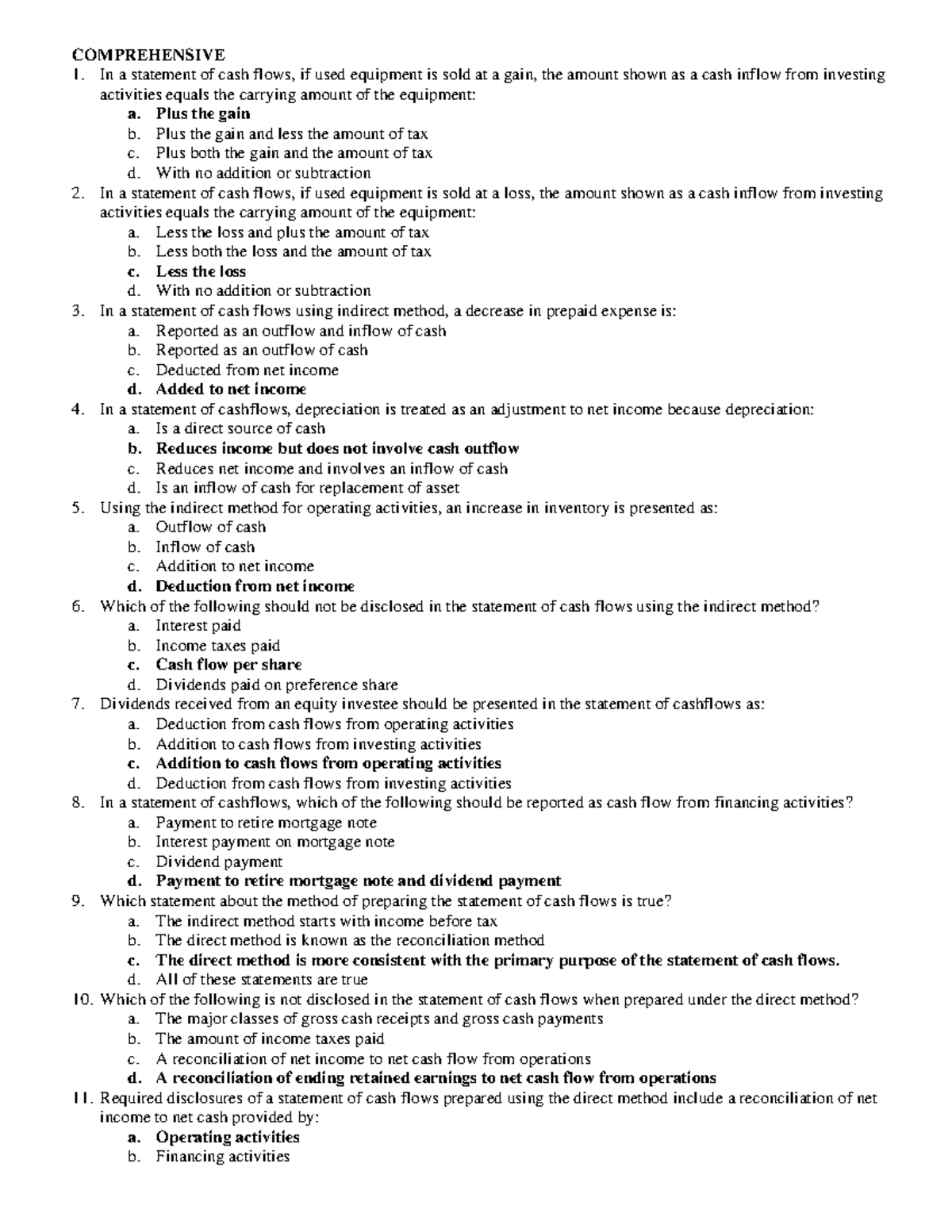 Answer - Comprehensive Practice Set Finals - COMPREHENSIVE In a ...