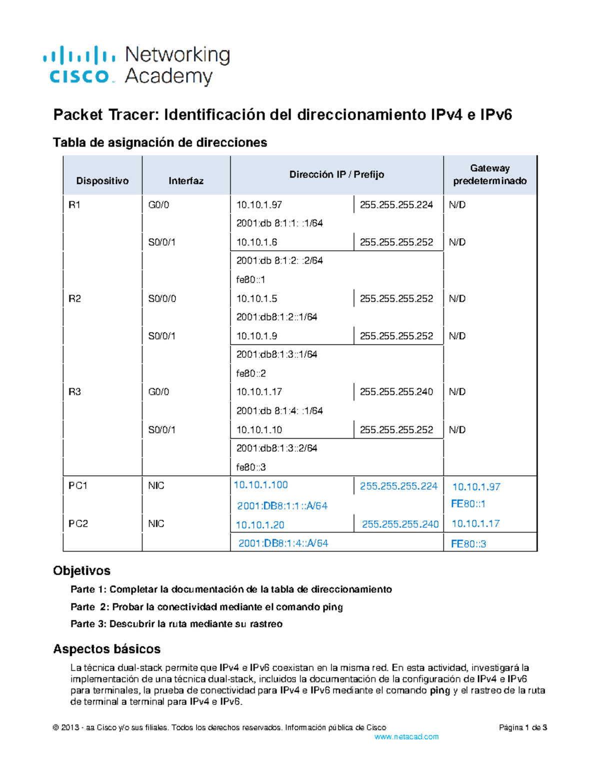 13 - Practicas de Cisco - 2013 - aa Cisco y/o sus filiales. Todos los ...