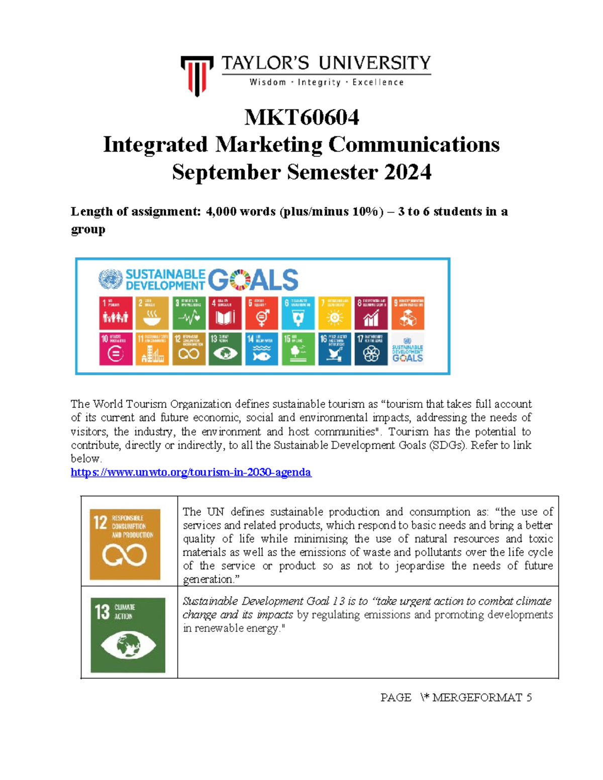 IMC Group Assignment-Sept2024 - MKT Integrated Marketing Communications ...