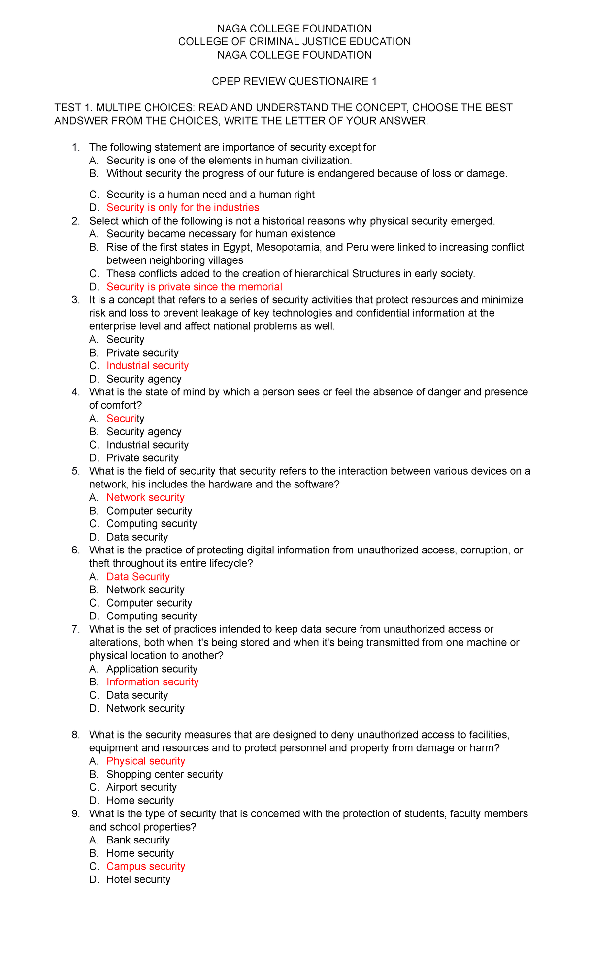 CPEP Review Chapter 1 - #answer - NAGA COLLEGE FOUNDATION COLLEGE OF ...