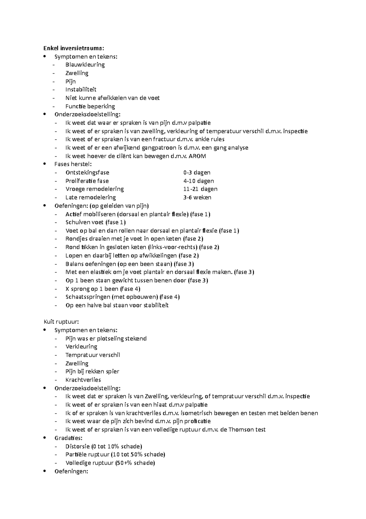 Verschillende PA situaties + uiteg Blok 3 - Enkel inversietrauma ...