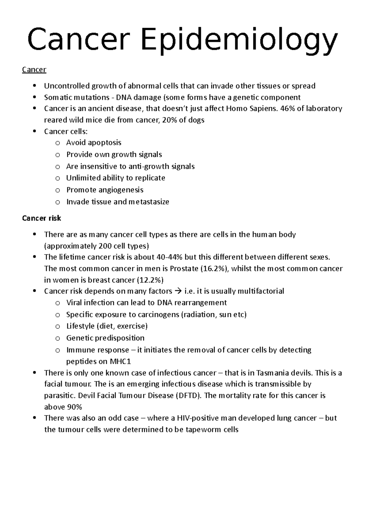 Cancer Epidemiology - lecture 4 and 5 - Cancer Epidemiology Cancer ...