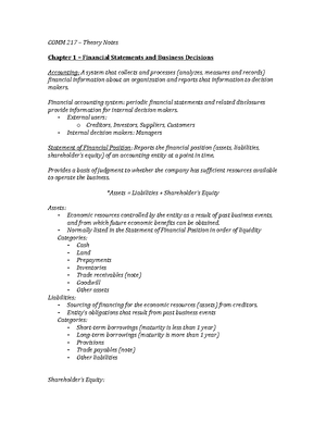Accounting Cycle Cheat Sheet - COMM 217 - Downloaded by cxz11336 21 (carolinezhong11336@gmail ...