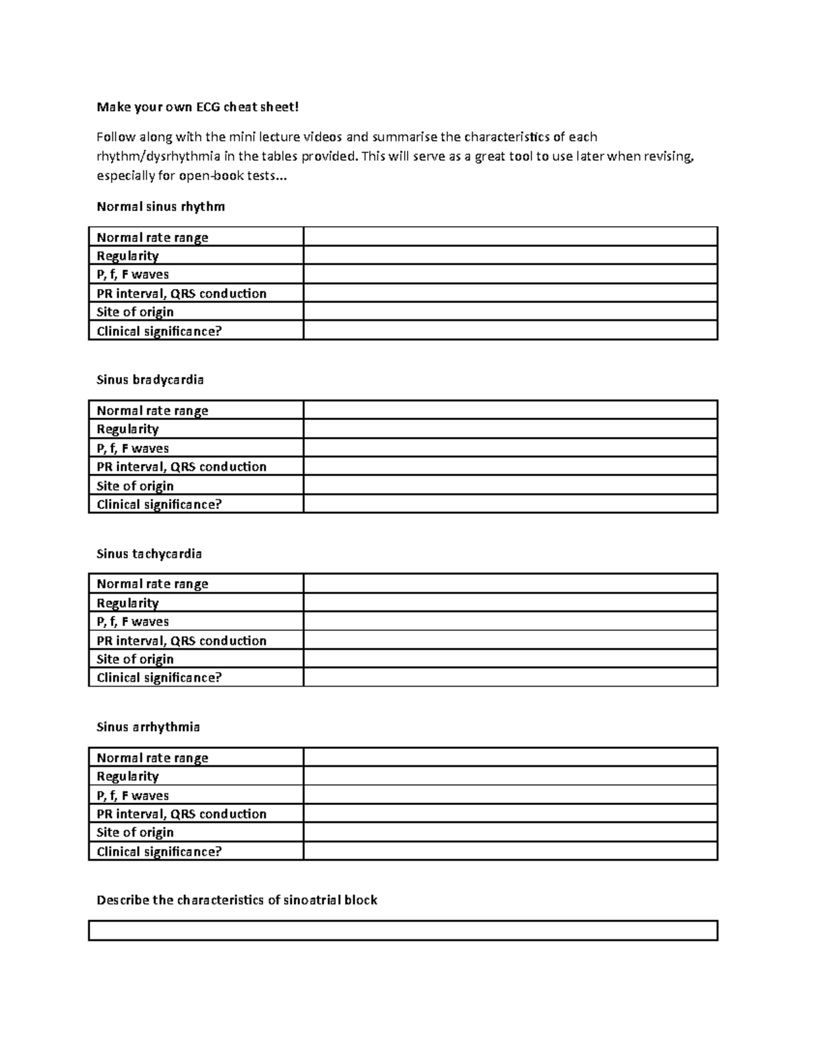 ECG Cheat Sheet Template - Make your own ECG cheat sheet! Follow along ...