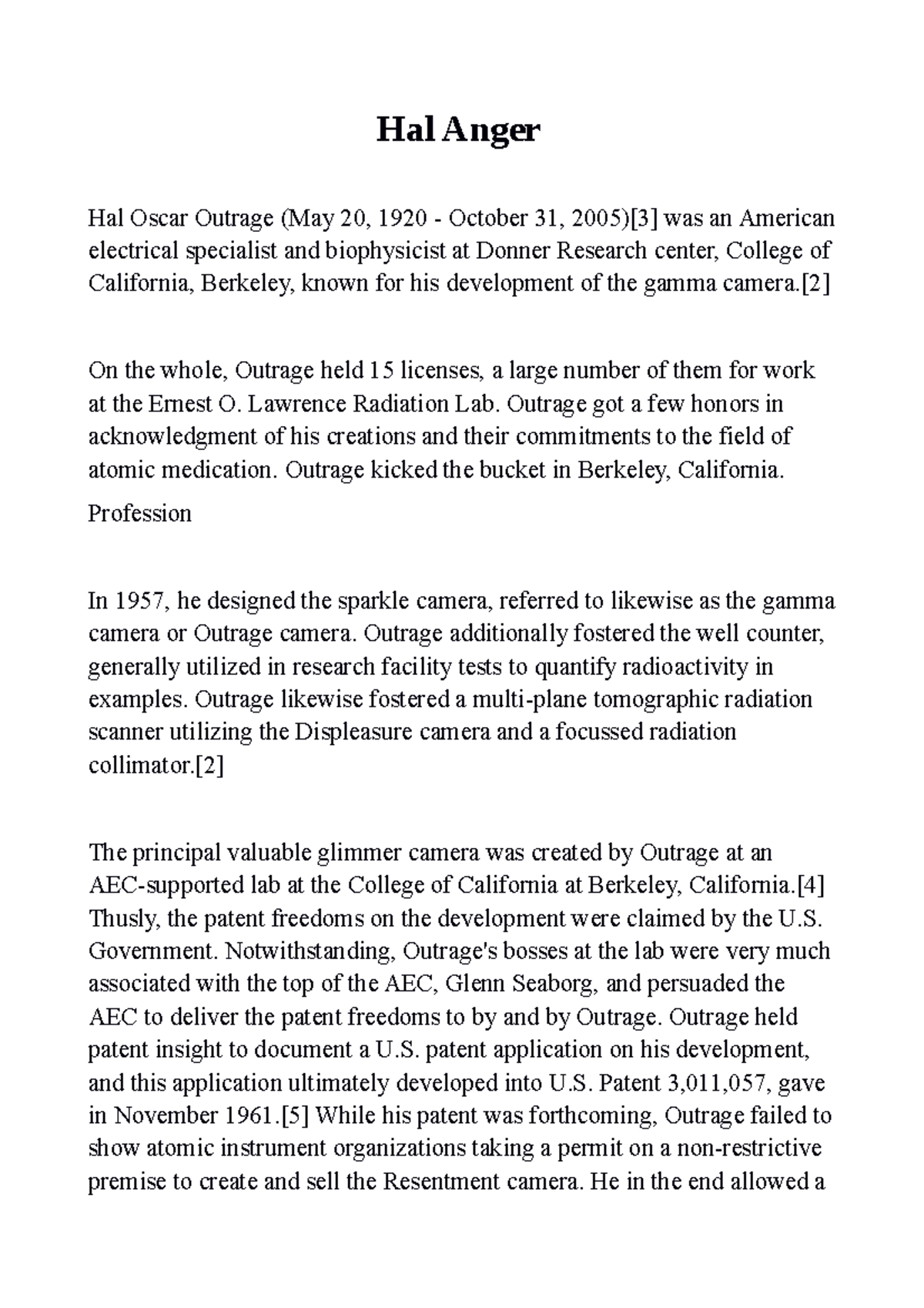 Hal Anger - Ifah - Hal Anger Hal Oscar Outrage (May 20, 1920 - October ...