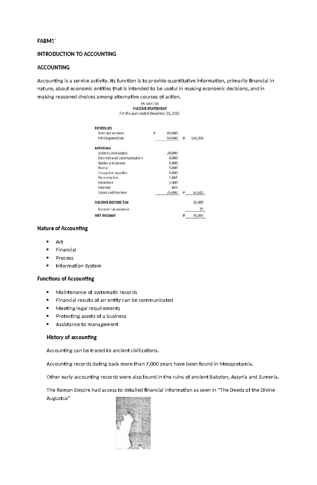 FABM1 - Topic - FABM1` INTRODUCTION TO ACCOUNTING ACCOUNTING Accounting ...