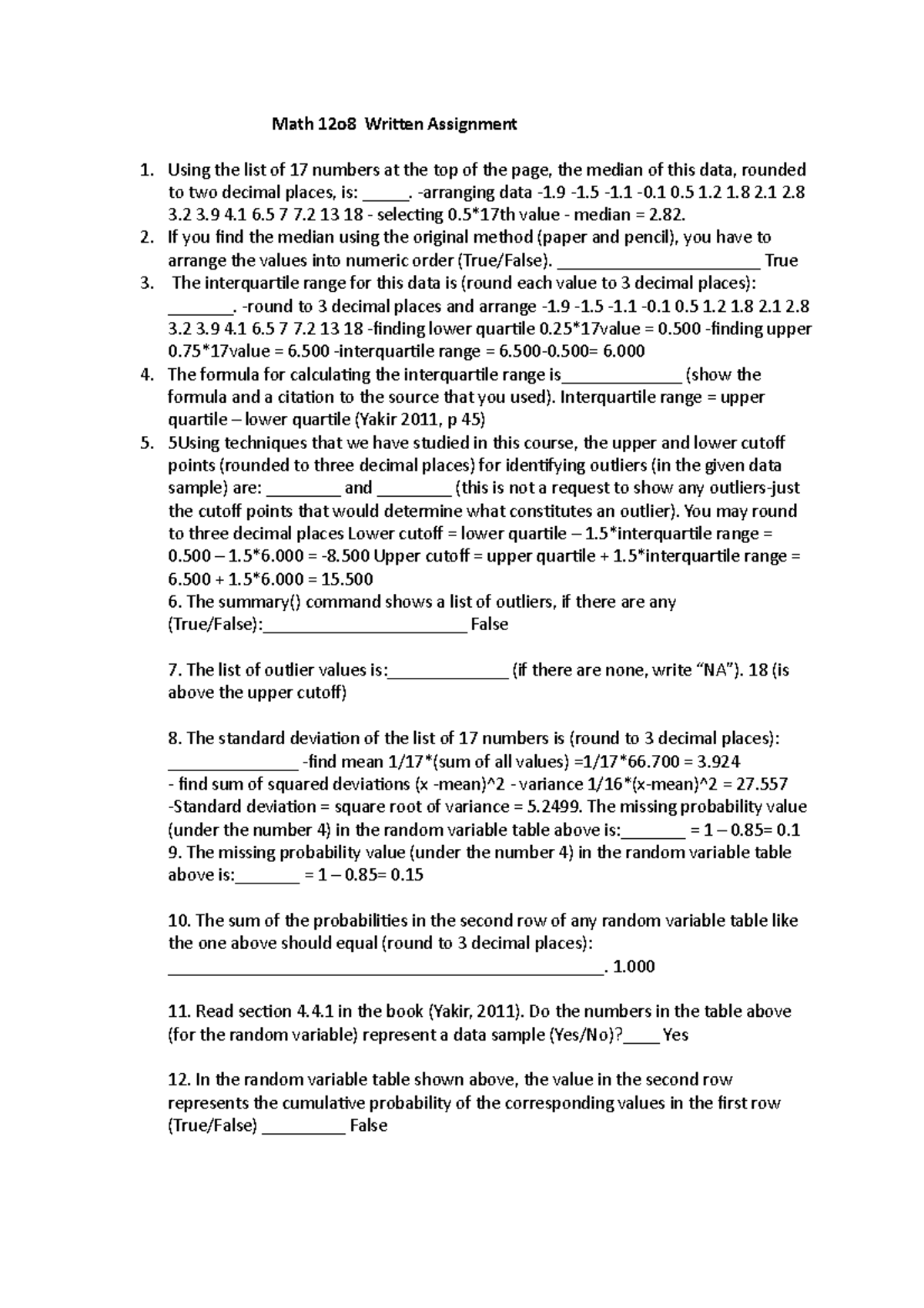 Math 12o8 Written Assignment - Math 12o8 Written Assignment Using the ...