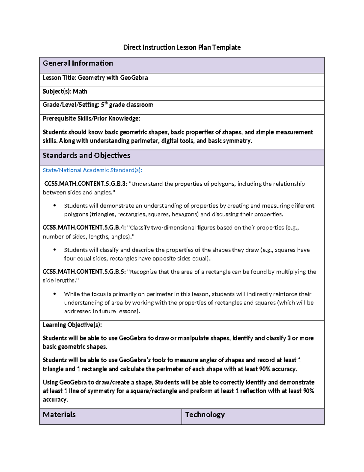 LMM2 LMM2 Task 1 - LMM2 LMM2 Task 1 - Direct Instruction Lesson Plan ...