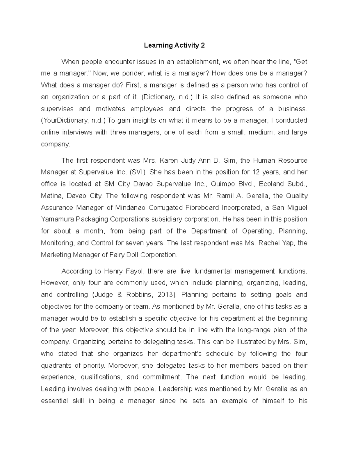 Human Behavior and Organization Essay - Learning Activity 2 When people ...