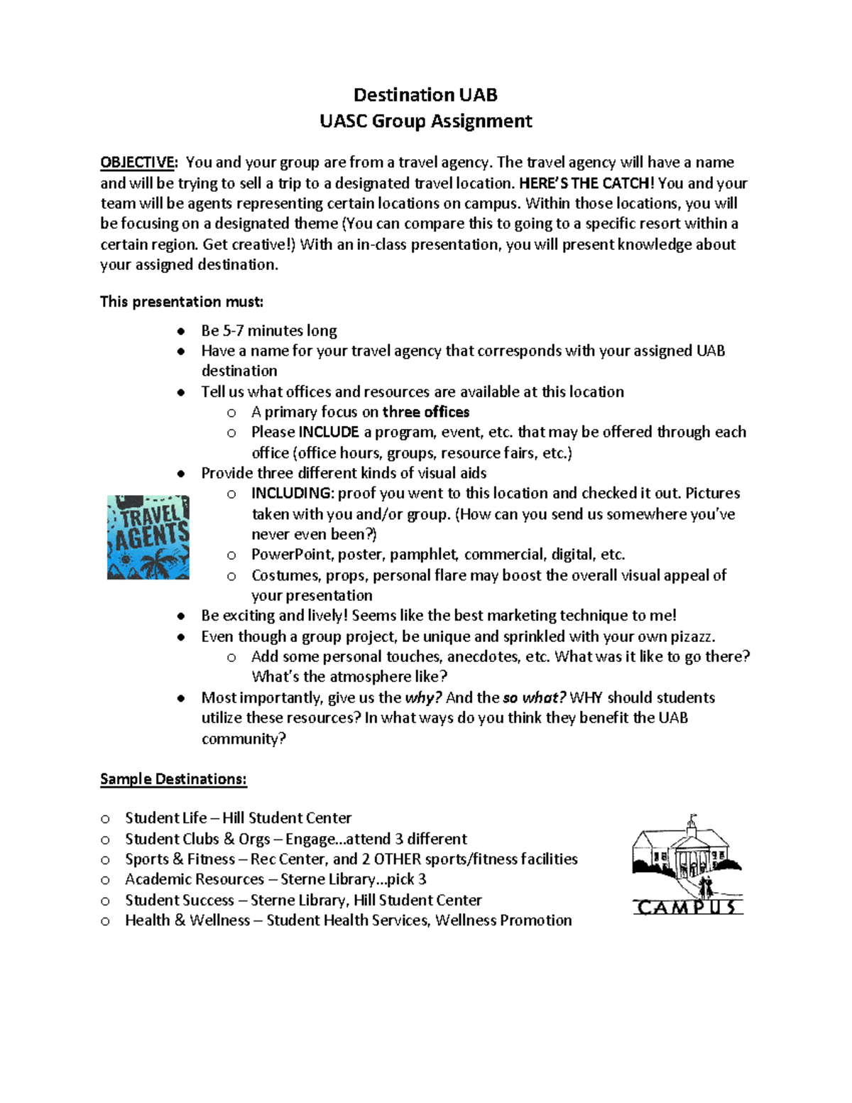 Destination UAB Group Assignment - Destination UAB UASC Group ...