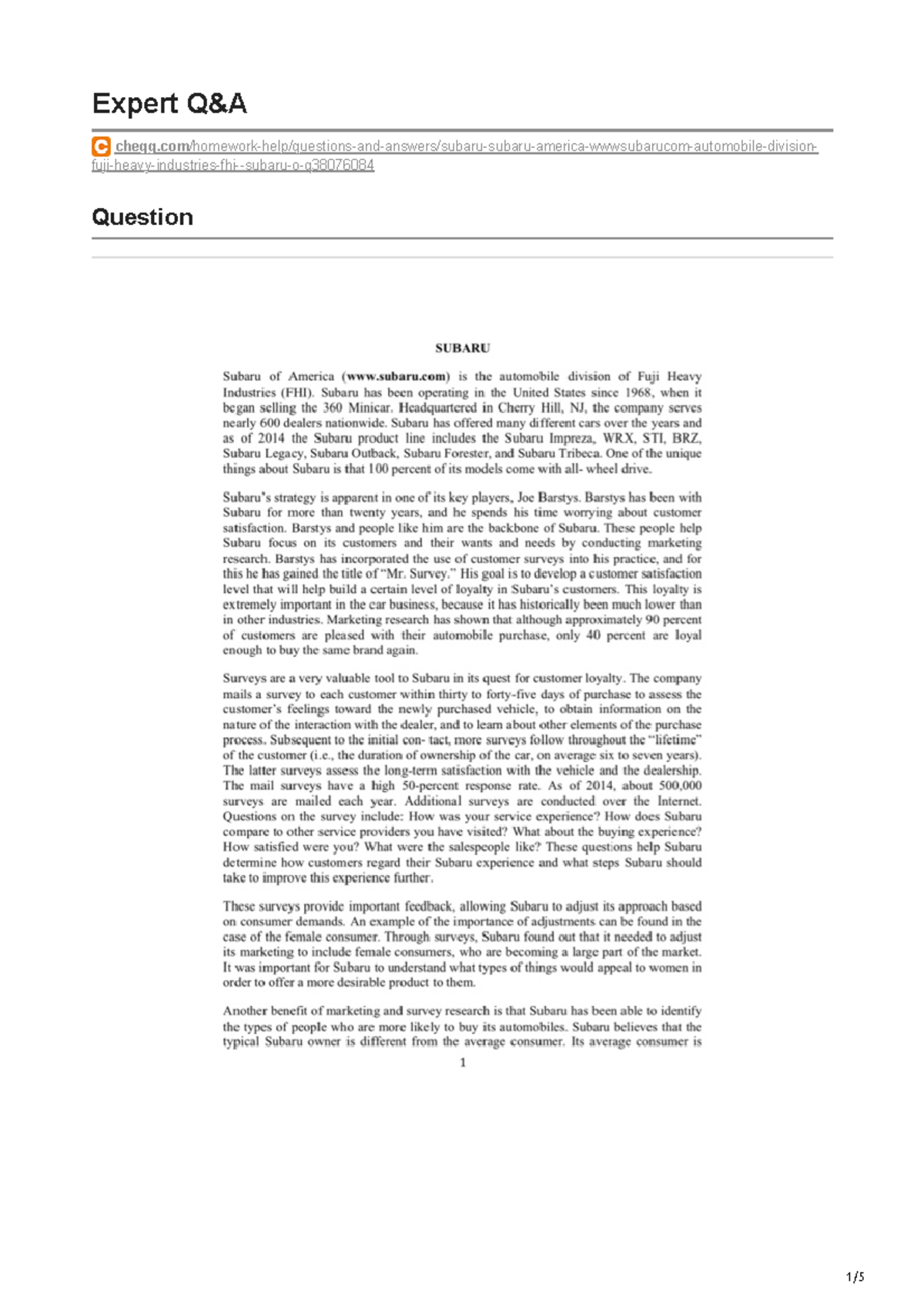 Chegg.com-Expert Qamp A - Expert Q&A chegg - Studocu