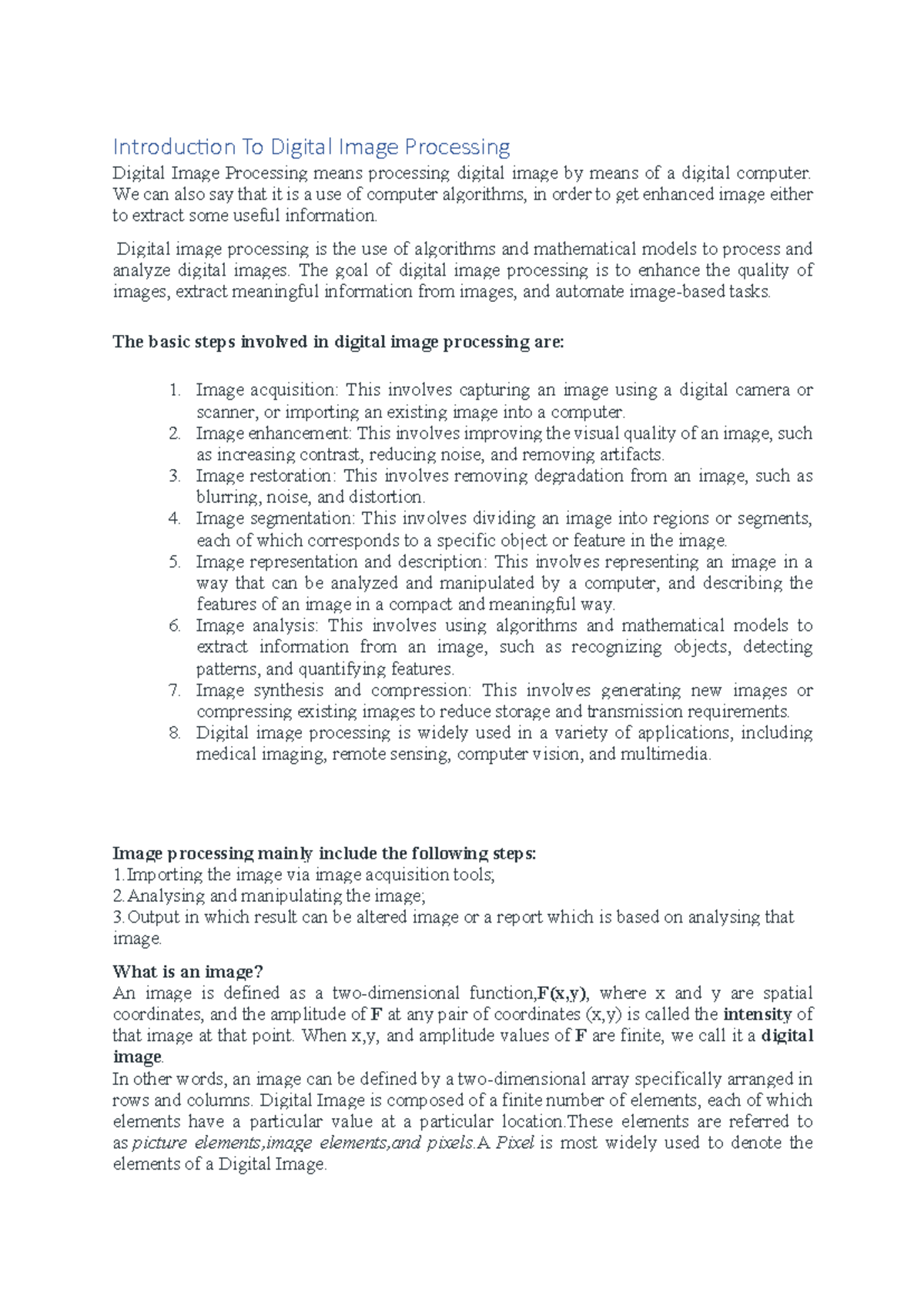 1. Introduction To Digital Image Processing - Introduc)on To Digital ...