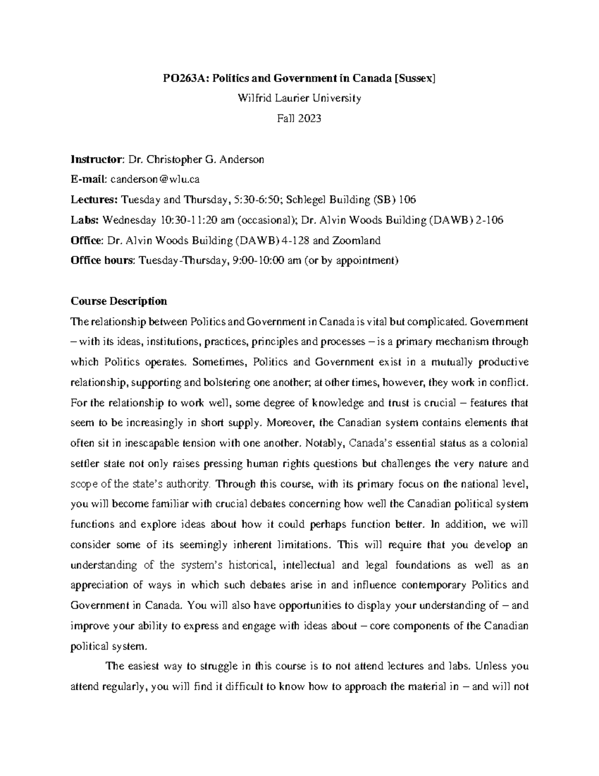 2023f po263a courseoutline anderson v01a - PO263A: Politics and ...